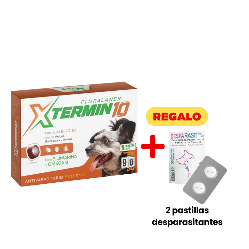 Antipulgas Xtermin 10 De 6 A 10 KG Con Omega 6 | Pikotin